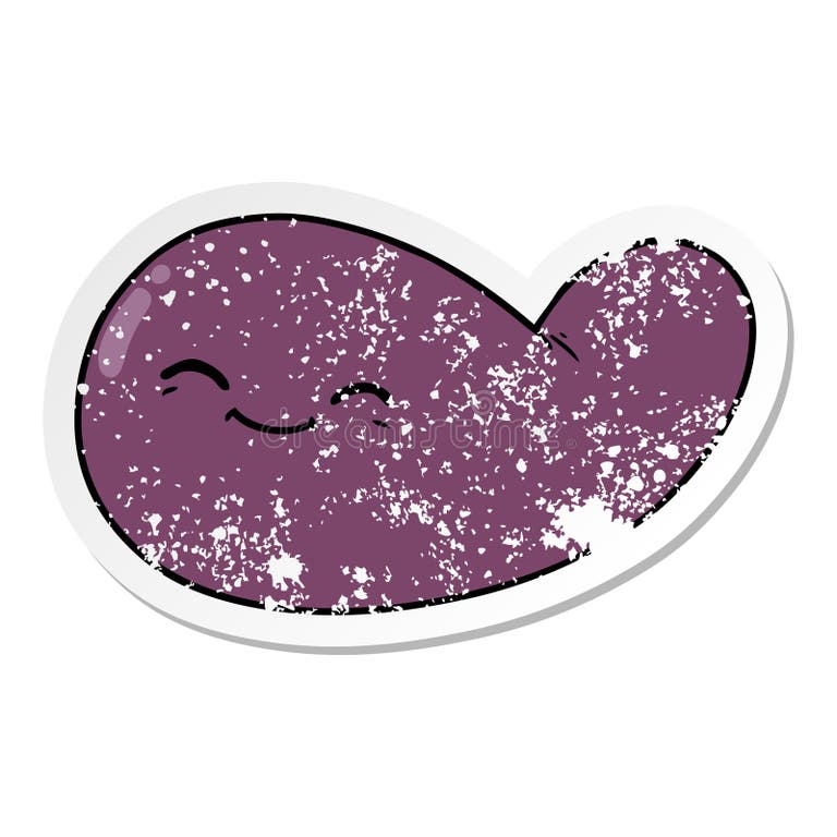 Distressed Sticker of a Cartoon Gall Bladder Stock Vector ...