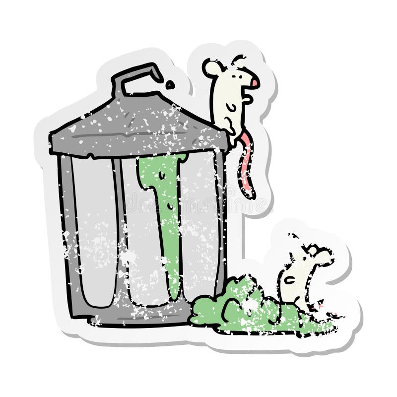 Cartoon Garbage Can with Rat Stock Vector - Illustration of cartoon ...