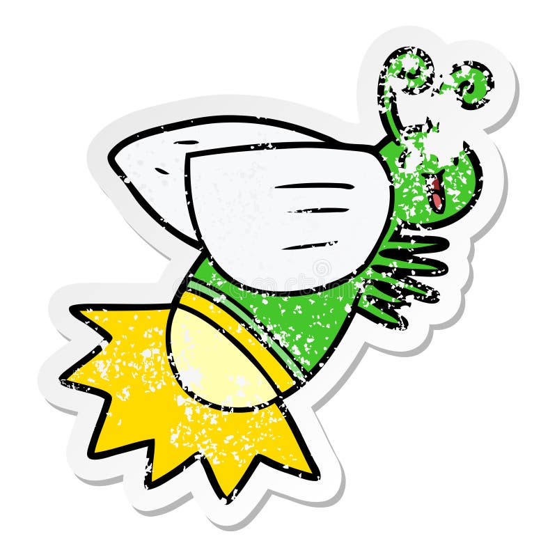 Distressed Sticker of a Cartoon Glow Bug Stock Vector - Illustration of ...
