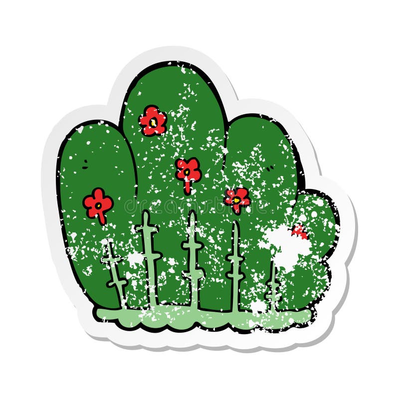 Distressed Sticker of a Cartoon Hedge Stock Vector - Illustration of ...