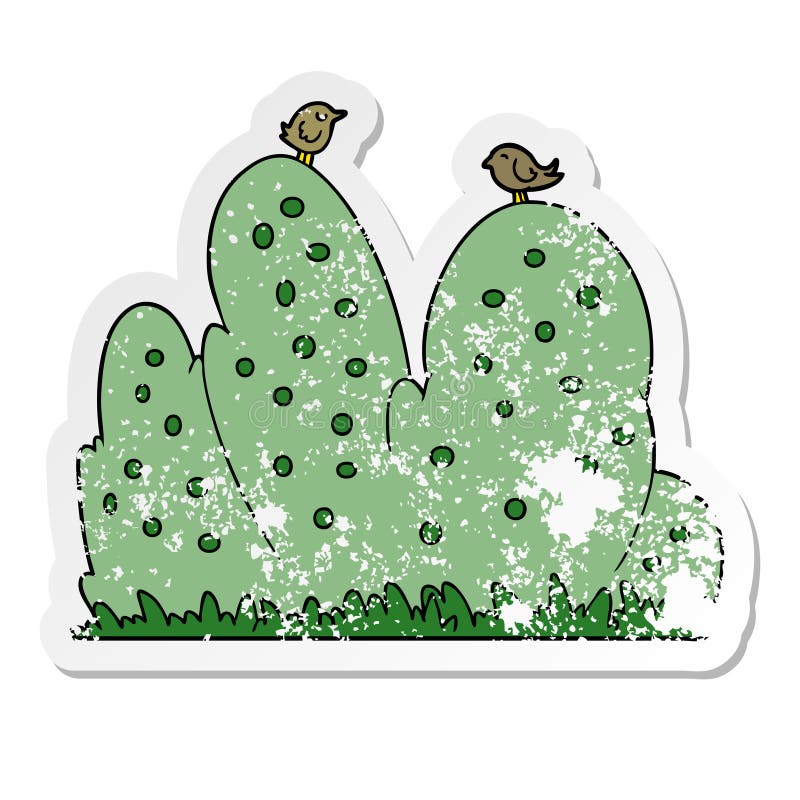 Distressed Sticker of a Cartoon Hedge Stock Vector - Illustration of ...