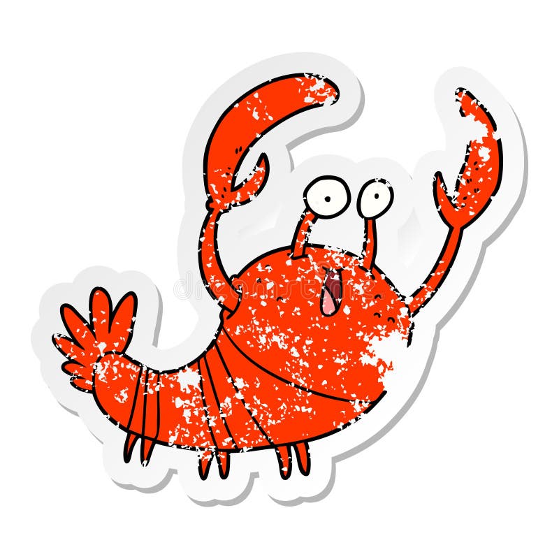 Distressed Sticker of a Cartoon Lobster Stock Vector - Illustration of ...