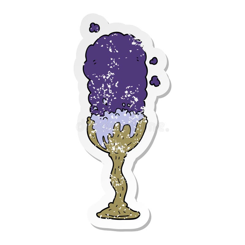Distressed Sticker of a Cartoon Potion Goblet Stock Vector ...