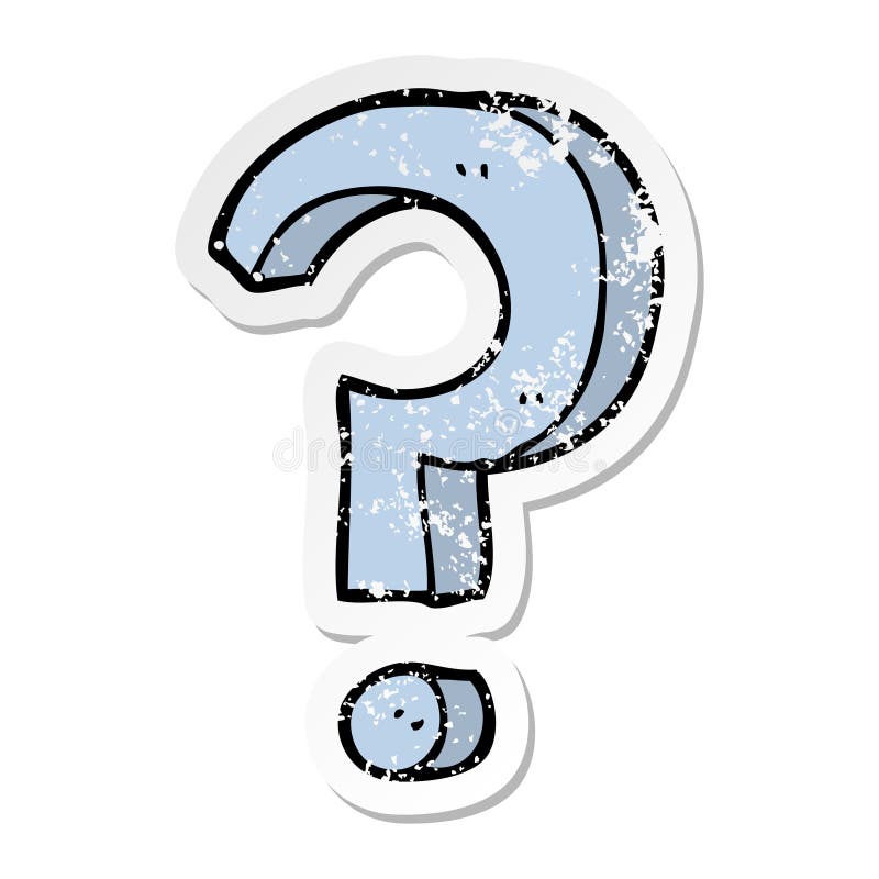 Question Mark Sign Symbol Cute Cartoon Sticker Label Stick Stock ...