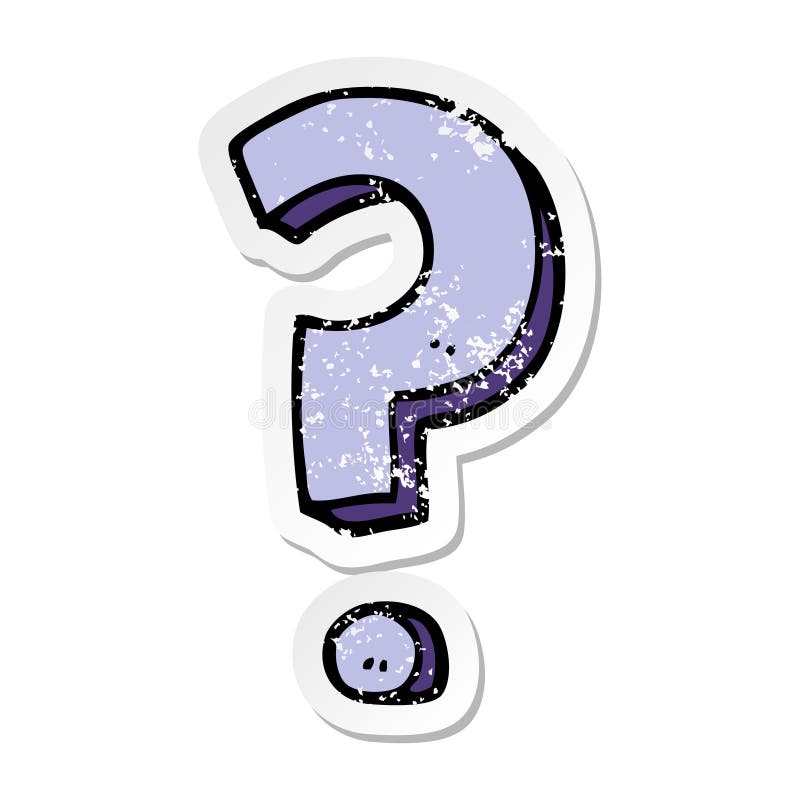 Distressed Sticker of a Cartoon Question Mark Stock Vector ...