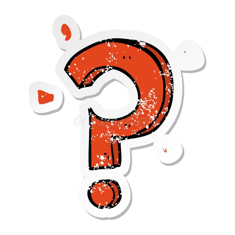 Question Mark Sign Symbol Cute Cartoon Sticker Label Stick Stock ...
