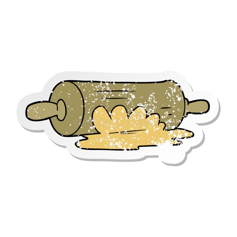 Distressed Sticker of a Cartoon Rolling Pin Stock Vector - Illustration ...