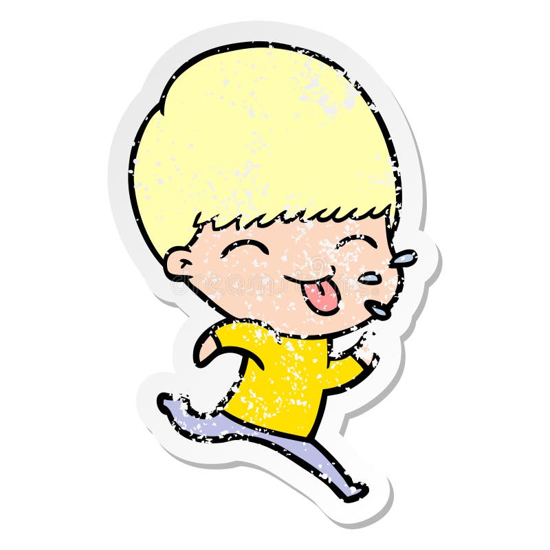 Distressed Sticker of a Cartoon Rude Man Stock Vector - Illustration of ...