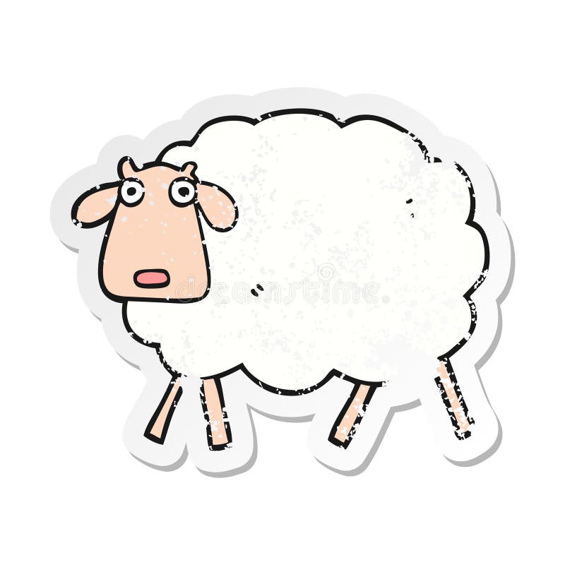 Distressed Sticker of a Cartoon Sheep Stock Vector - Illustration of ...