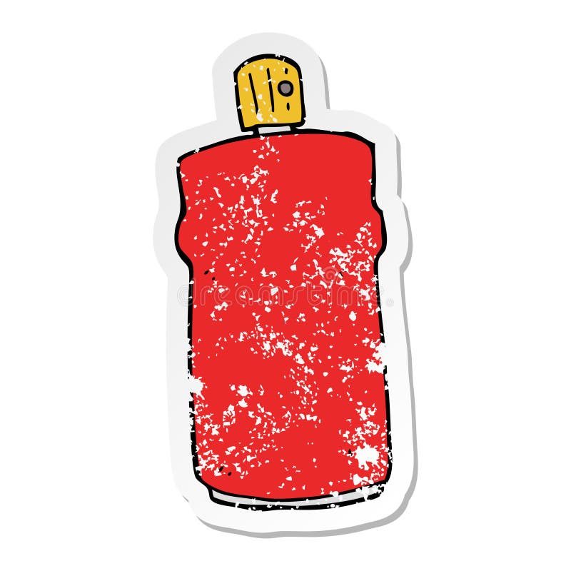 Spray Can Paint Spraypaint Cute Cartoon Sticker Label Stick Stock ...