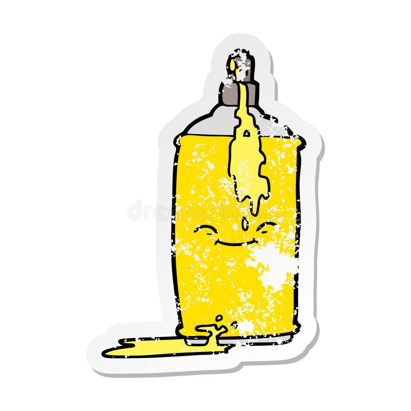 Distressed Sticker of a Cartoon Spray Paint Can Stock Vector ...