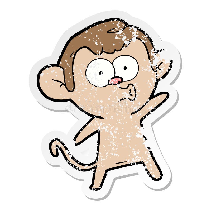 Surprised Monkey Head Gawking, Doodle Icon Drawing Stock Vector ...
