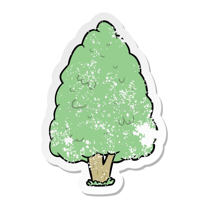 Tall Tree Nature Cute Cartoon Sticker Label Stick Stock Illustrations ...