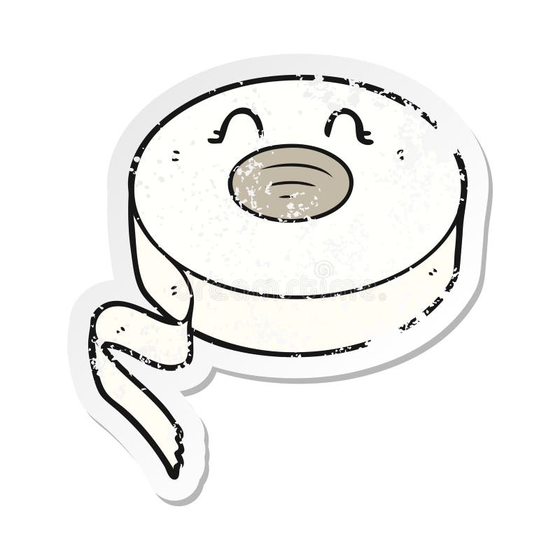 Distressed Sticker of a Cartoon Tape Stock Vector - Illustration of ...