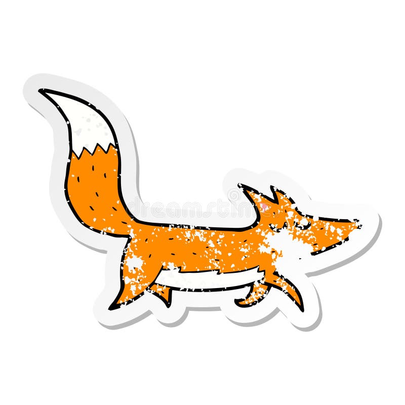 Wolf Fox Animals Cute Cartoon Sticker Stick Icon Decal Label Drawing ...
