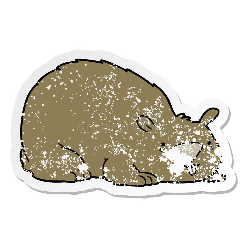 Distressed Sticker of a Cartoon Wombat Stock Vector - Illustration of ...