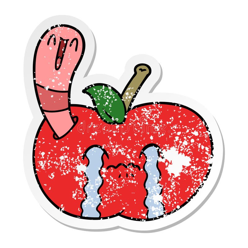 Worm eating an apple stock illustration. Illustration of worm - 10302984