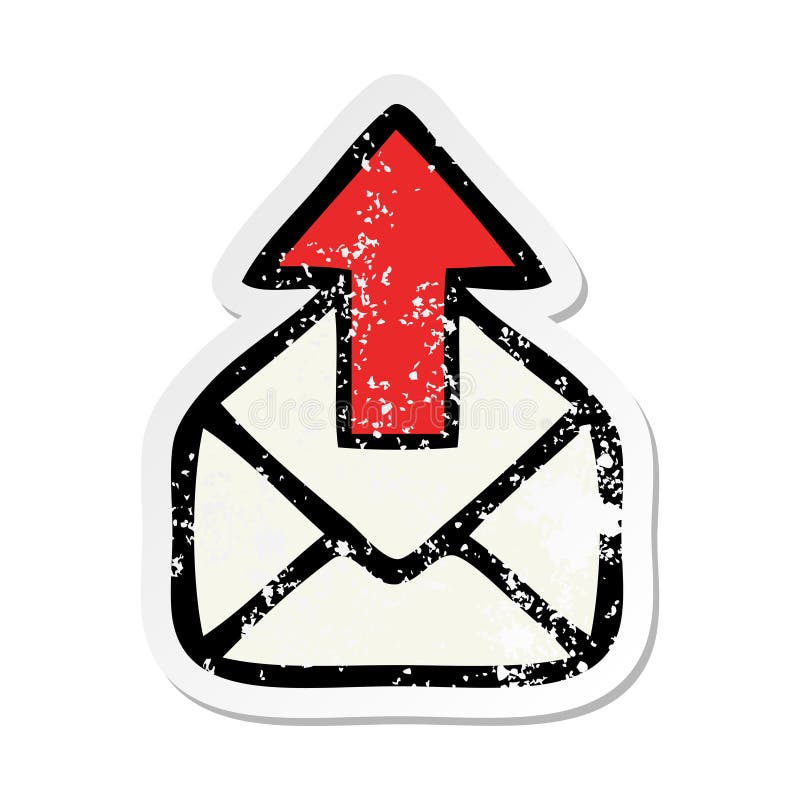 Distressed Sticker of a Cute Cartoon Email Sign Stock Vector ...