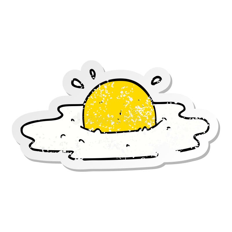 Distressed Sticker of a Cute Cartoon Fried Egg Stock Vector ...