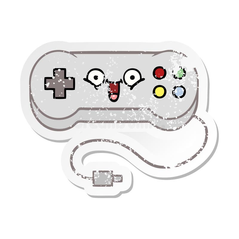 Cartoon Game Controller Gamer Cute Illustration Retro Freehand Free ...