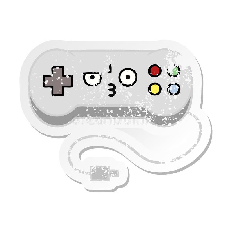 Cartoon Game Controller Gamer Cute Illustration Retro Freehand Free ...