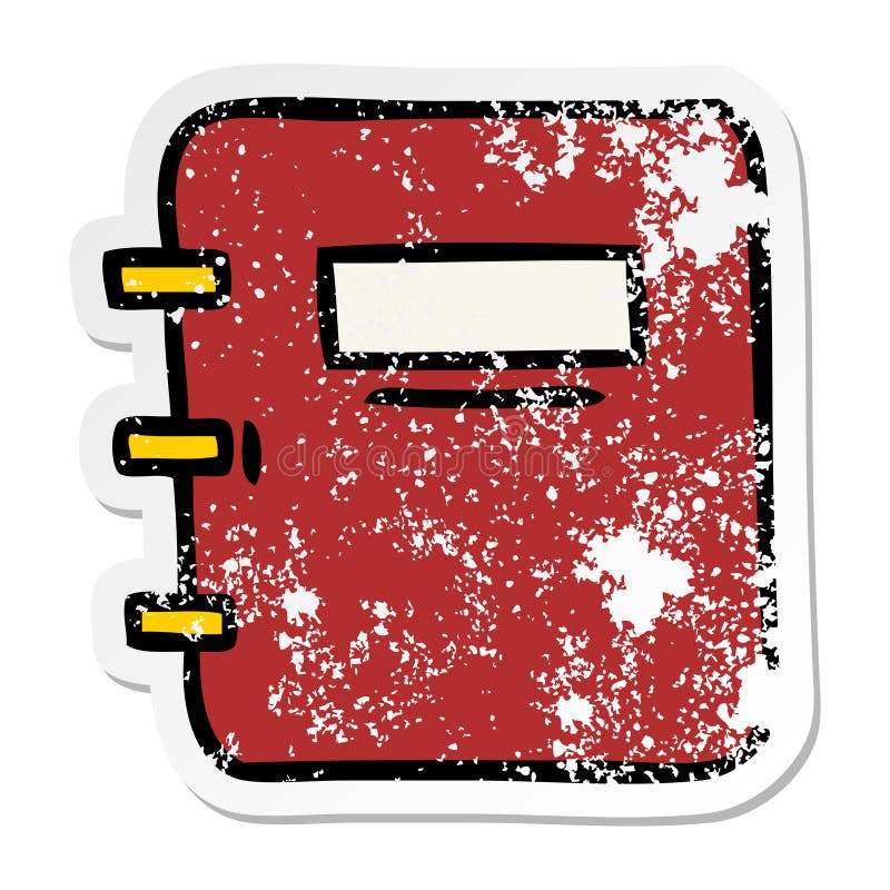 Distressed Sticker of a Cute Cartoon Journal Book Stock Vector ...