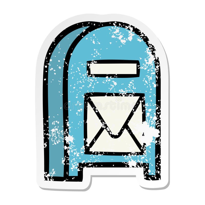 Distressed Sticker of a Cute Cartoon Mail Box Stock Vector ...
