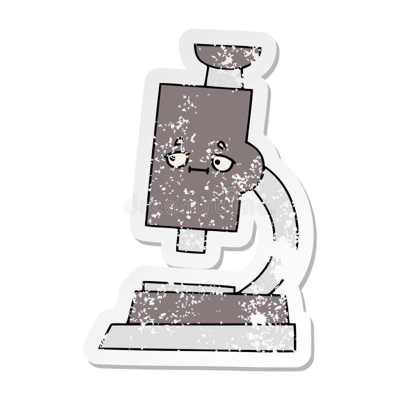 Distressed Sticker of a Cute Cartoon Microscope Stock Vector ...