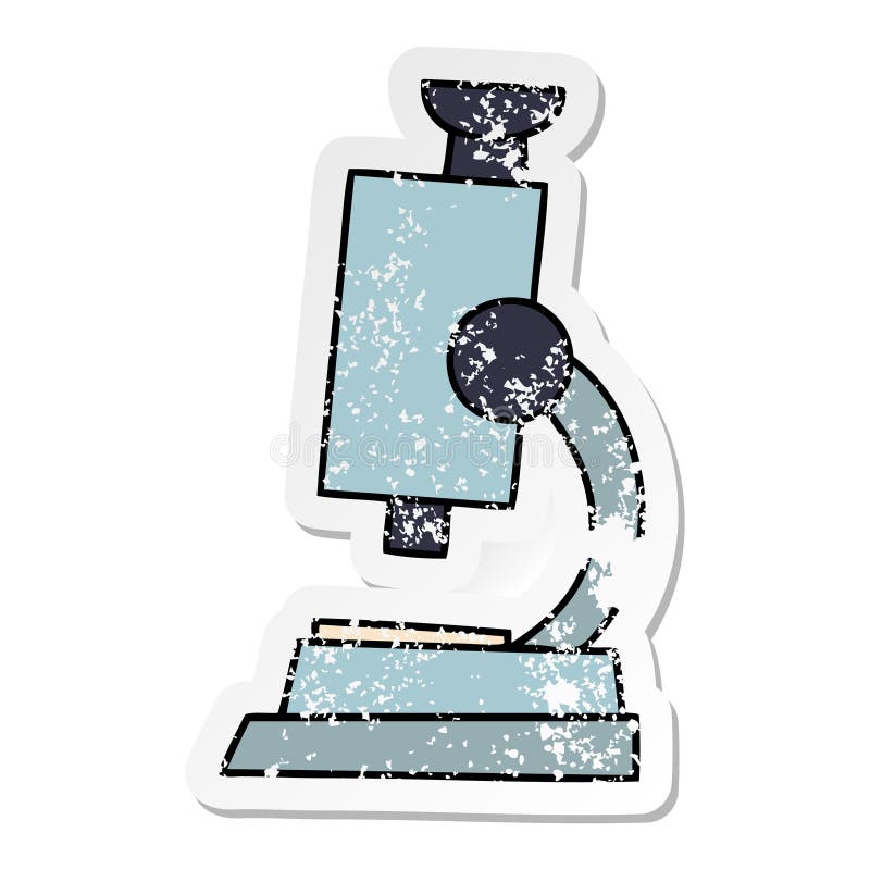 Distressed Sticker of a Cute Cartoon Science Microscope Stock Vector ...