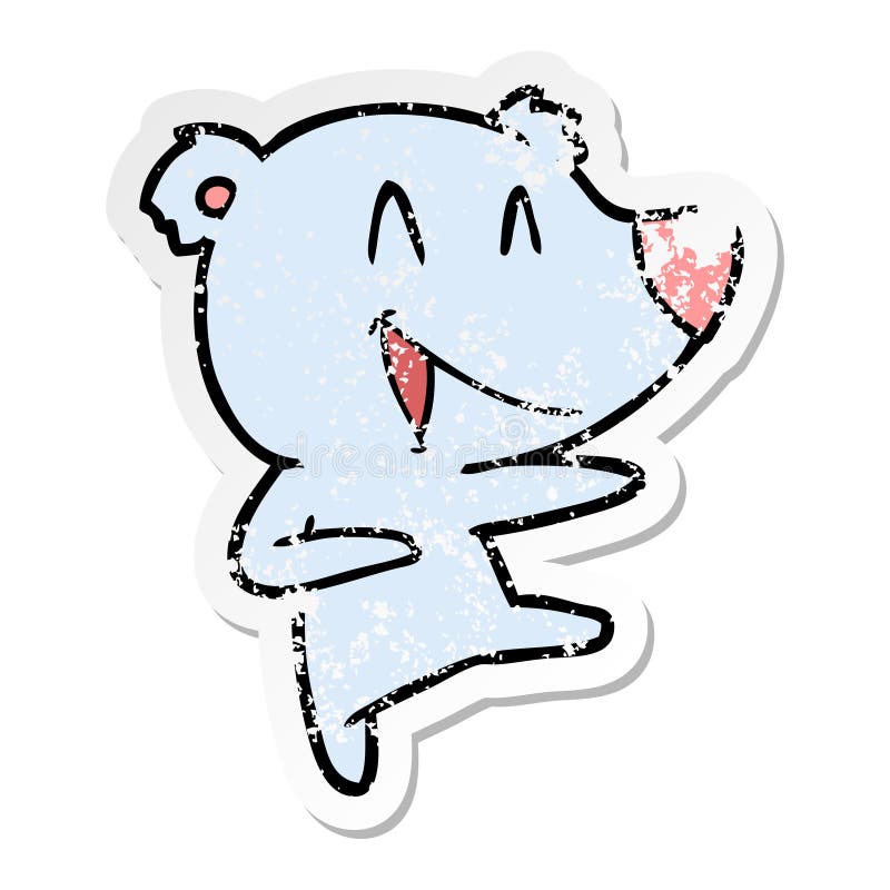 Distressed Sticker of a Laughing Bear Cartoon Stock Vector ...