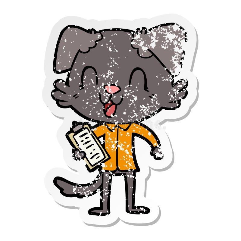 Distressed Sticker of a Laughing Cartoon Dog Boss Stock Vector ...