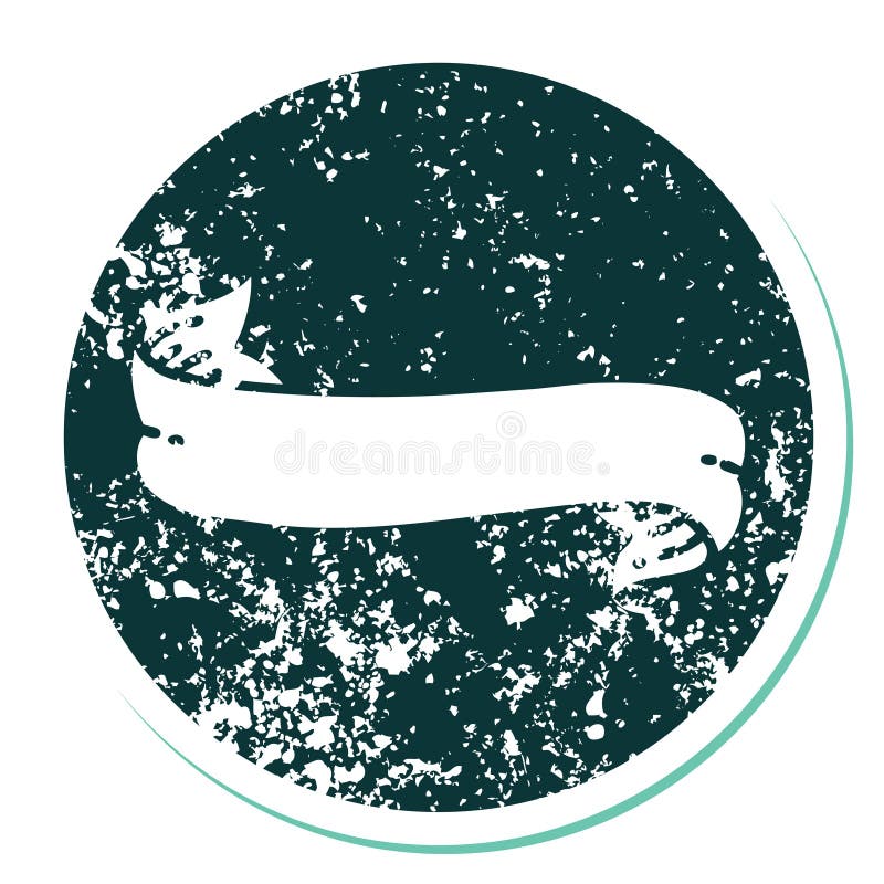 Distressed Sticker Tattoo Style Icon of a Banner Stock Vector ...
