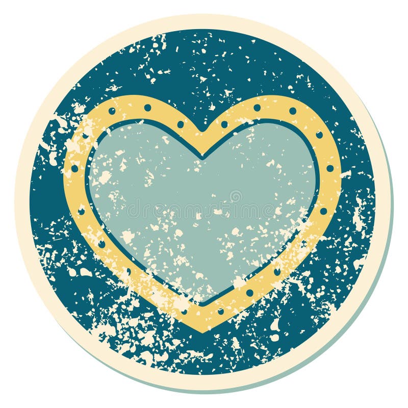 Distressed Sticker Tattoo Style Icon of a Heart Stock Vector ...