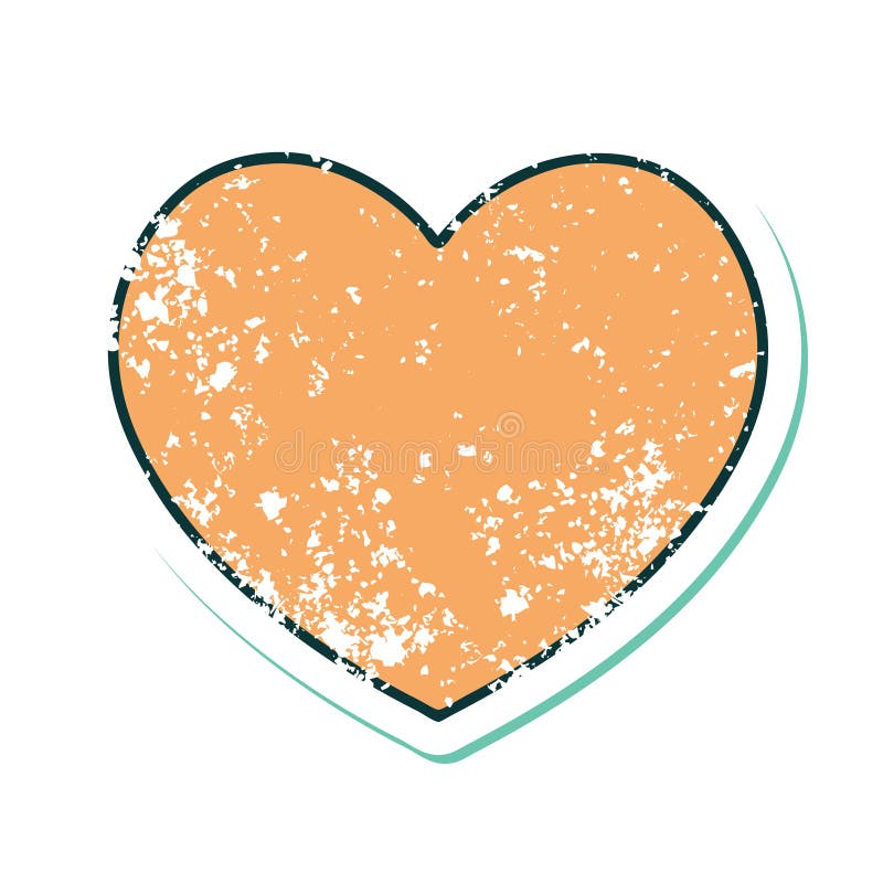Distressed Sticker Tattoo Style Icon of a Heart Stock Vector ...