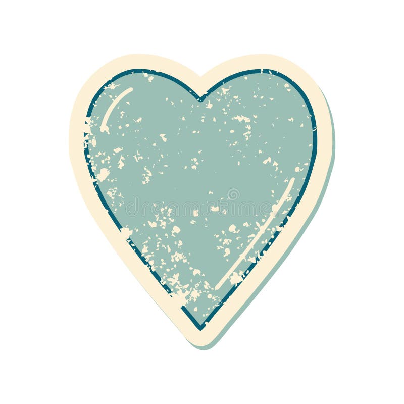 Distressed Sticker Tattoo Style Icon of a Heart Stock Vector ...
