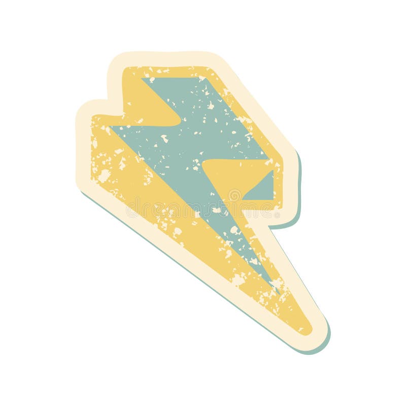 Distressed Sticker Tattoo Style Icon of Lightning Bolt Stock Vector ...