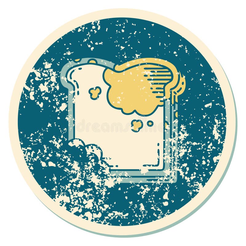 Distressed Sticker Tattoo Style Icon of a Mouldy Bread Stock Vector ...