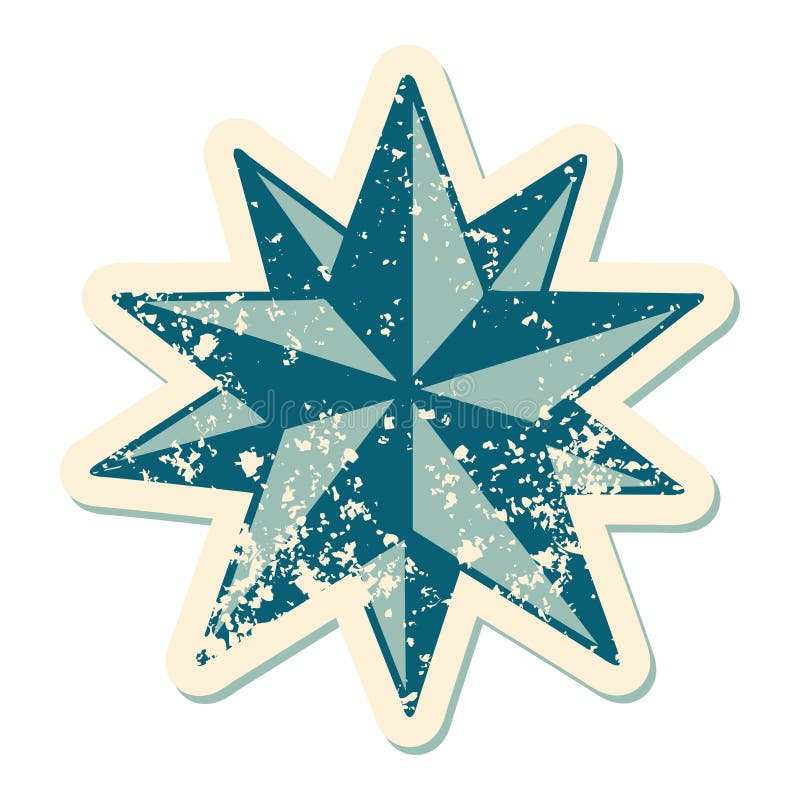 Distressed Sticker Tattoo Style Icon of a Star Stock Vector ...