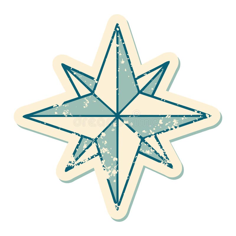 Distressed Sticker Tattoo Style Icon of a Star Stock Vector ...