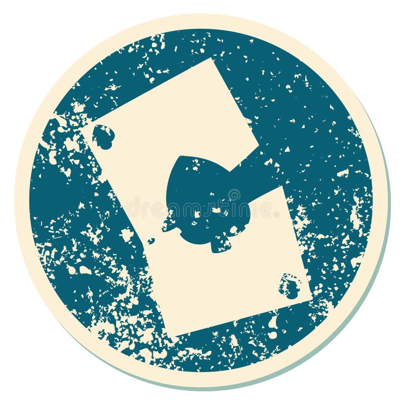 Distressed Sticker Tattoo Style Icon of a Torn Card Stock Vector ...