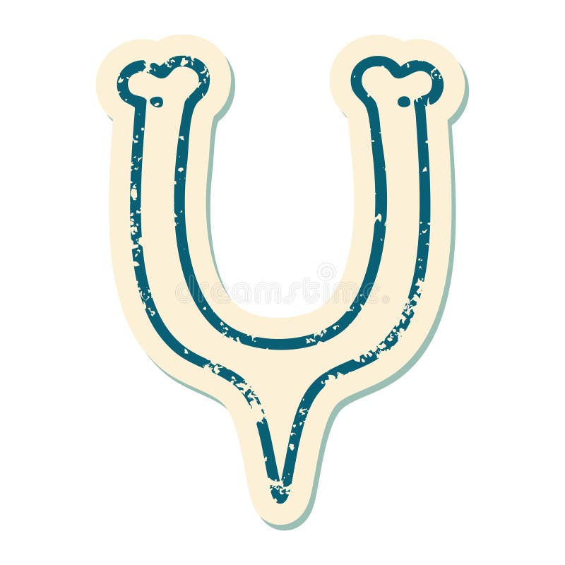 Distressed Sticker Tattoo Style Icon of a Wish Bone Stock Vector ...