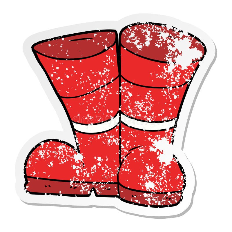 Distressed Sticker of a Wellington Boots Cartoon Stock Vector ...