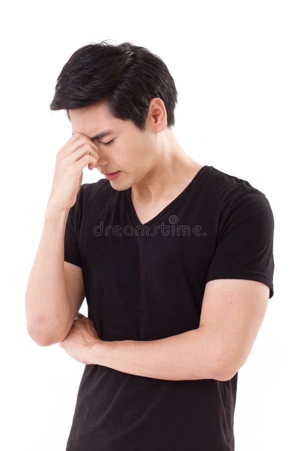 Angry, Negative, Displeased Asian Man Stock Photo - Image of casual ...