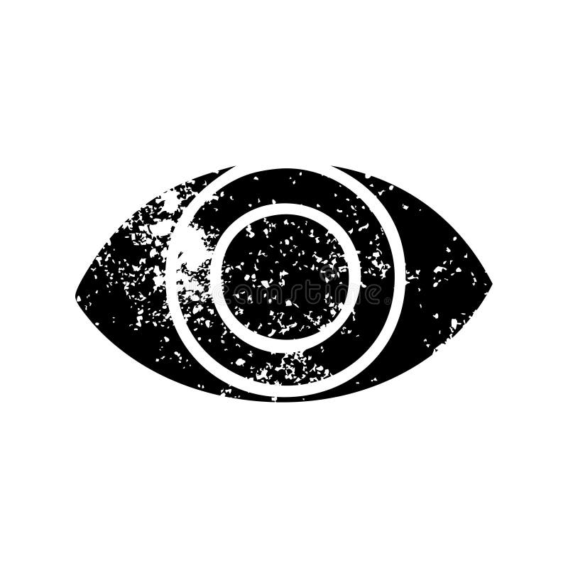 Distressed symbol of a eye stock vector. Illustration of cartoon ...