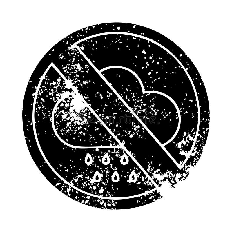 Cartoon No Rain Allowed Weather Climate Environment Sign Symbol Cute ...