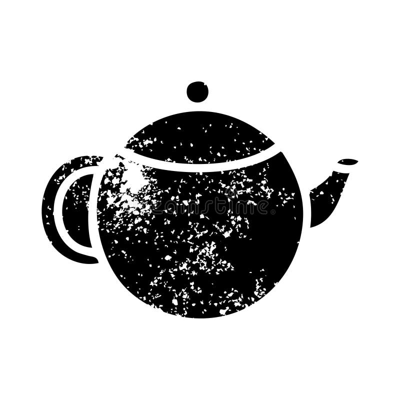 Distressed Symbol Red Tea Pot Stock Vector - Illustration of clip, worn ...