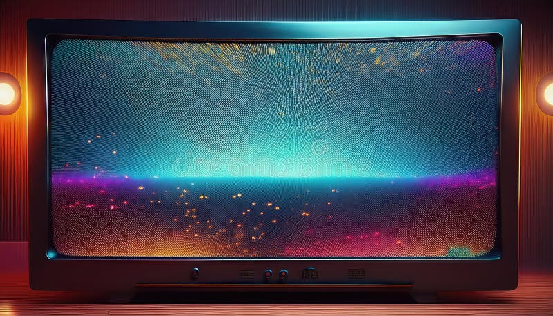 Distressed Television Screen Showcasing Intense Static Interference ...
