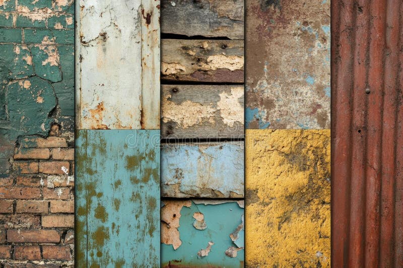 Distressed Textures, a Collection of Worn and Weathered Surfaces Stock ...