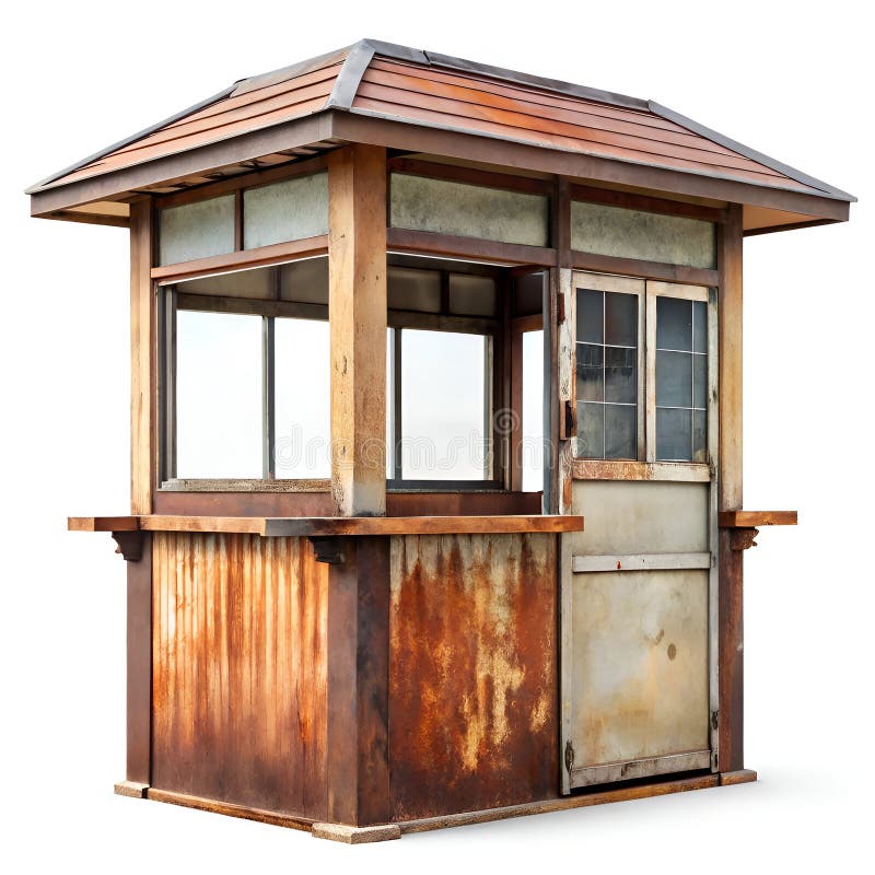 Distressed Urban Kiosk Rusty Weathered Retail Stand Stock Illustration ...