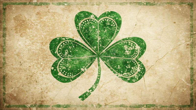Distressed Vintage Clover Leaf Stamp Design Element Grunge Texture ...